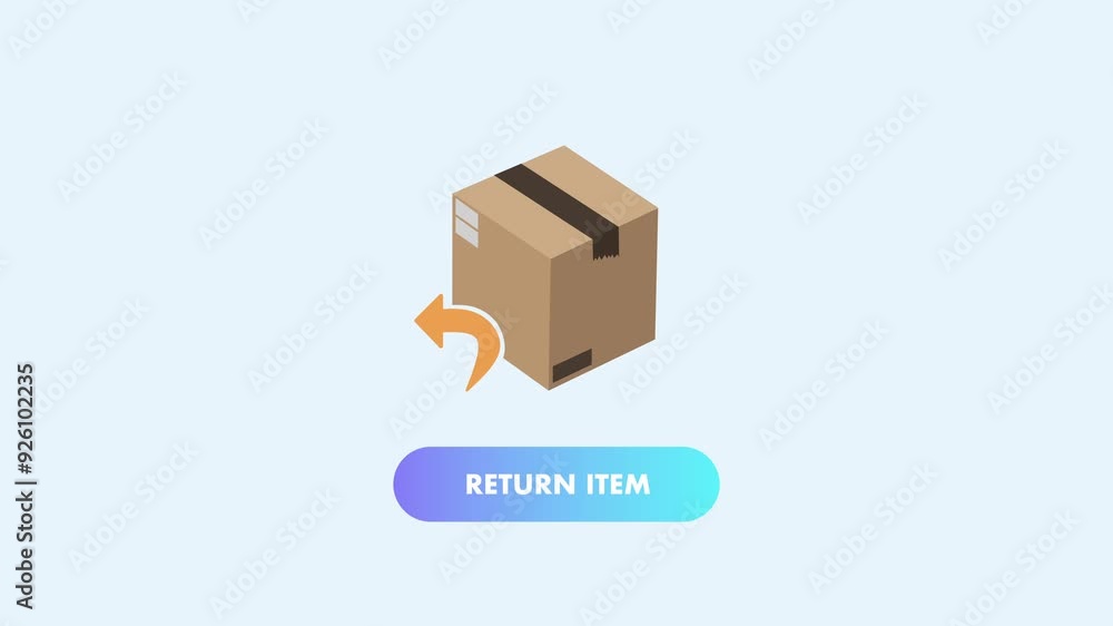 Brown box appearing on the screen. Return arrow icon in the right ...