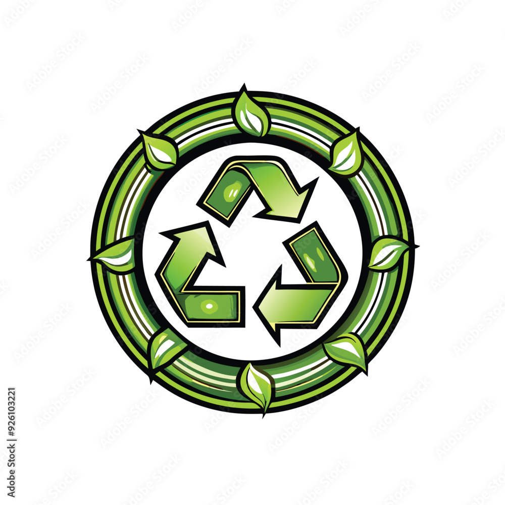 Generate a schematic vector diagram of a circular economy, using green ...