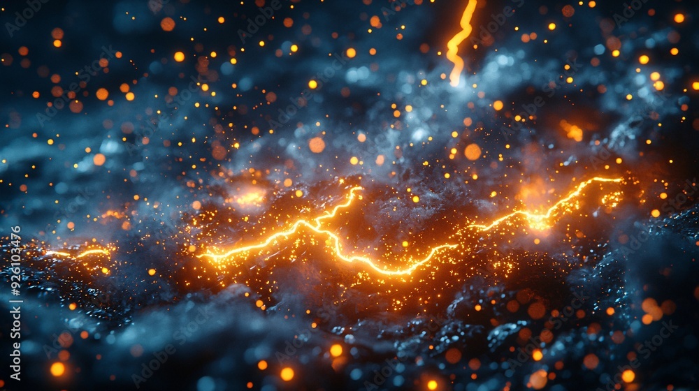 Dynamic Energy and Glowing Ideas Represented by Lightning Bolts in ...