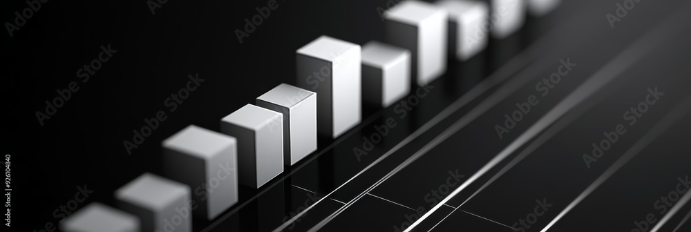 Ascending Black and White Bar Graph Representing Growth and Success - A ...