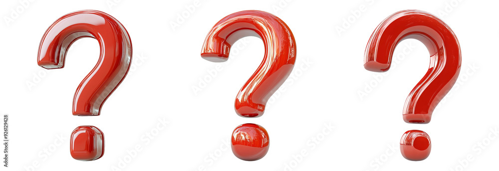 Red question marks in a row isolated on transparent background Stock ...