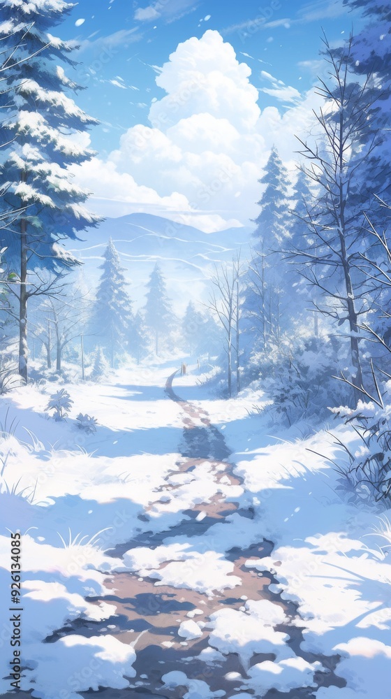 Enchanting Anime-Style Snowy Kingdom: A Beautiful and Dreamy Winter ...