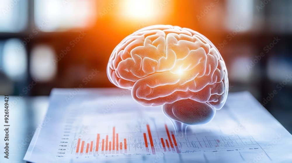 Digital brain concept depicting intelligence and data analysis with ...