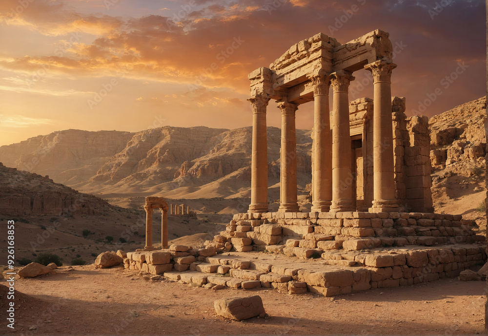 ancient columns of the ancient world , columns of the majestic temple ...