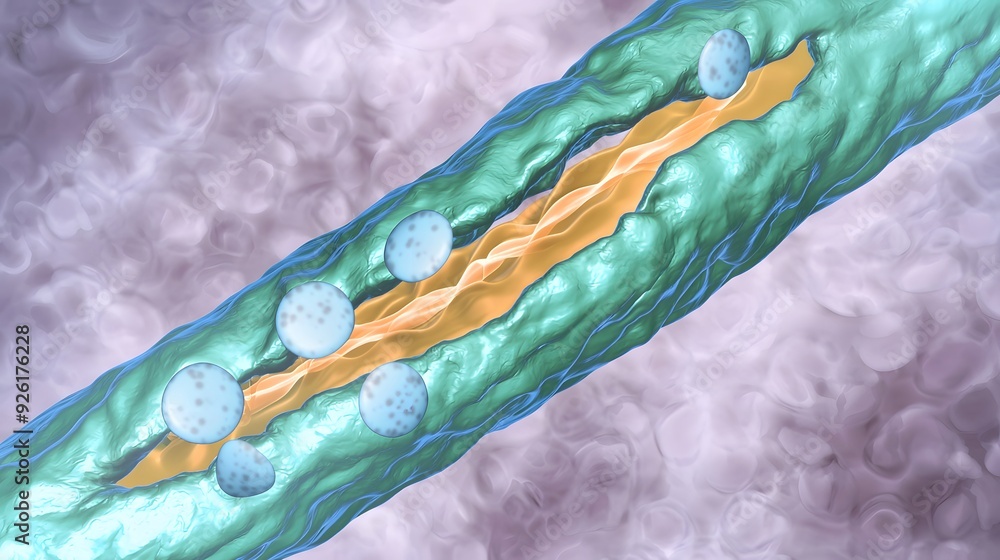 Blood Clot Formation A close-up image of a blood clot forming, showing ...