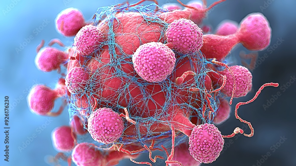 Blood Clot Formation A close-up image of a blood clot forming, showing ...