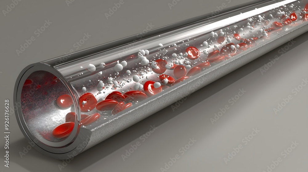 Blood Sample in Test Tube A photograph of a test tube filled with blood ...