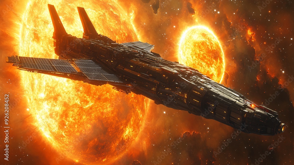 Solar Cell Spaceship in a Binary Star System: A spacecraft with solar ...