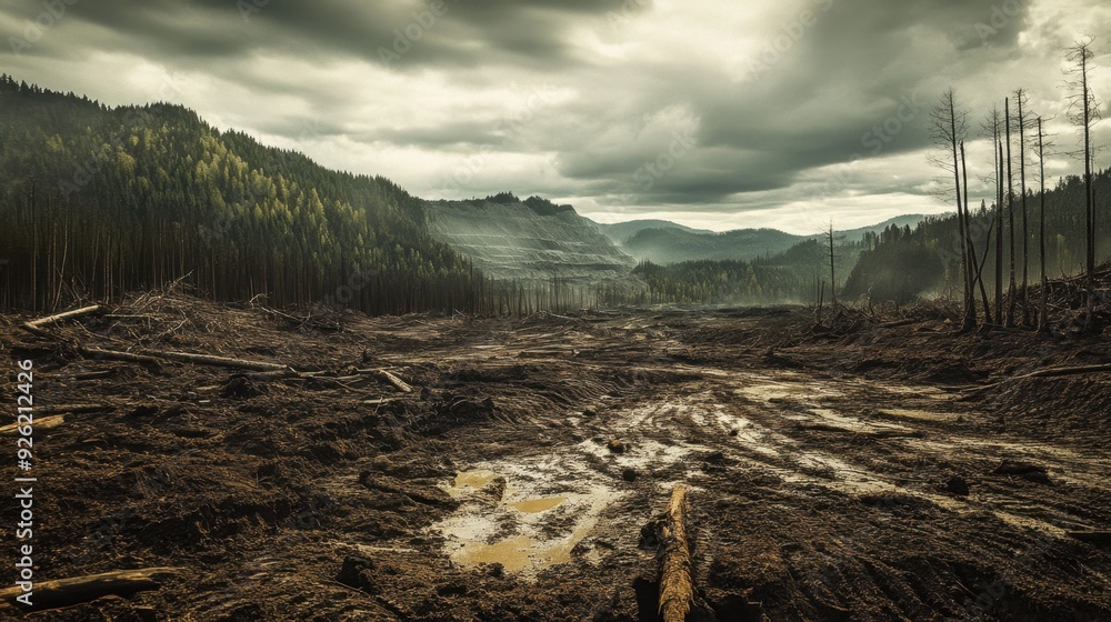Striking visual of gold mining effects showcasing deforested areas ...