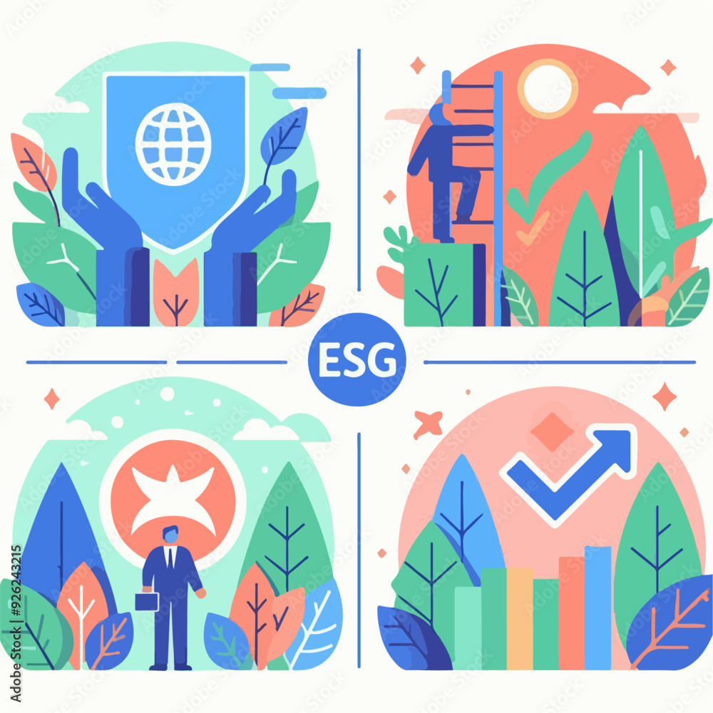 ESG background concept. Environmental, Social, and Governance Stock ...