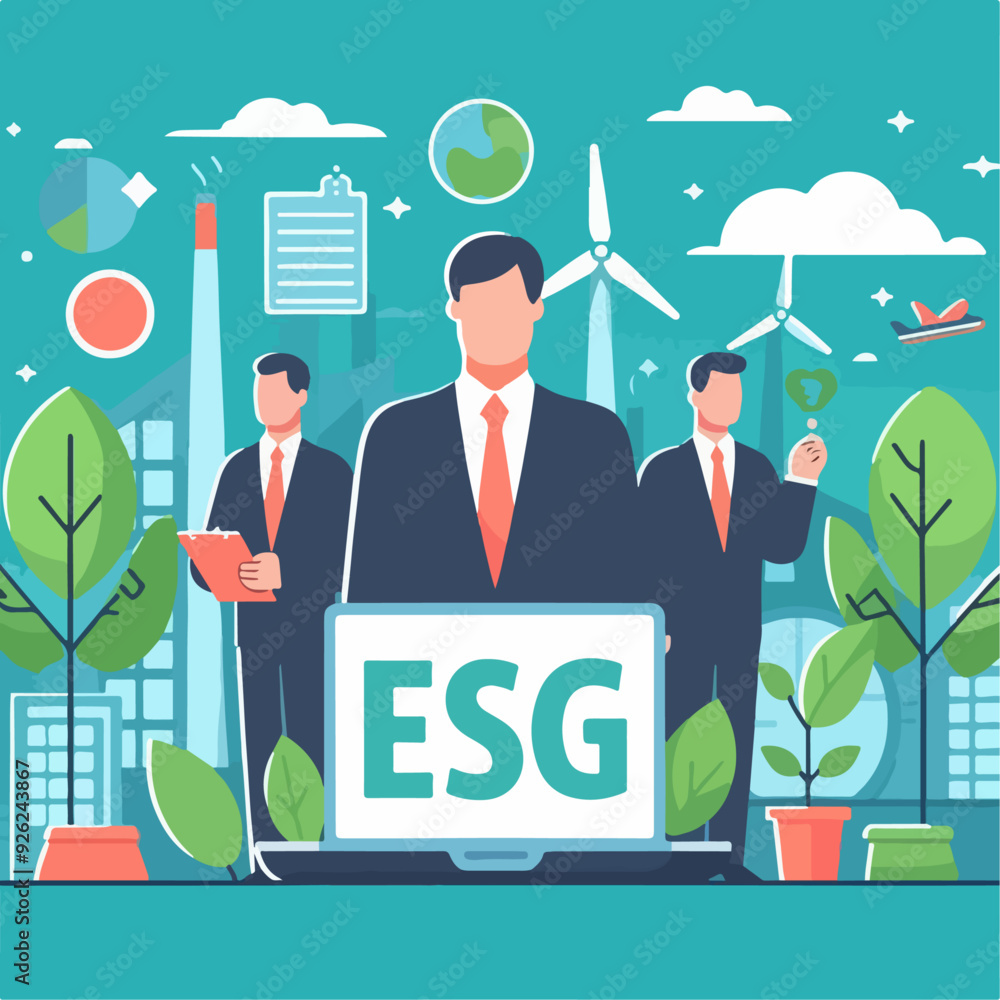 ESG background concept. Environmental, Social, and Governance Stock ...