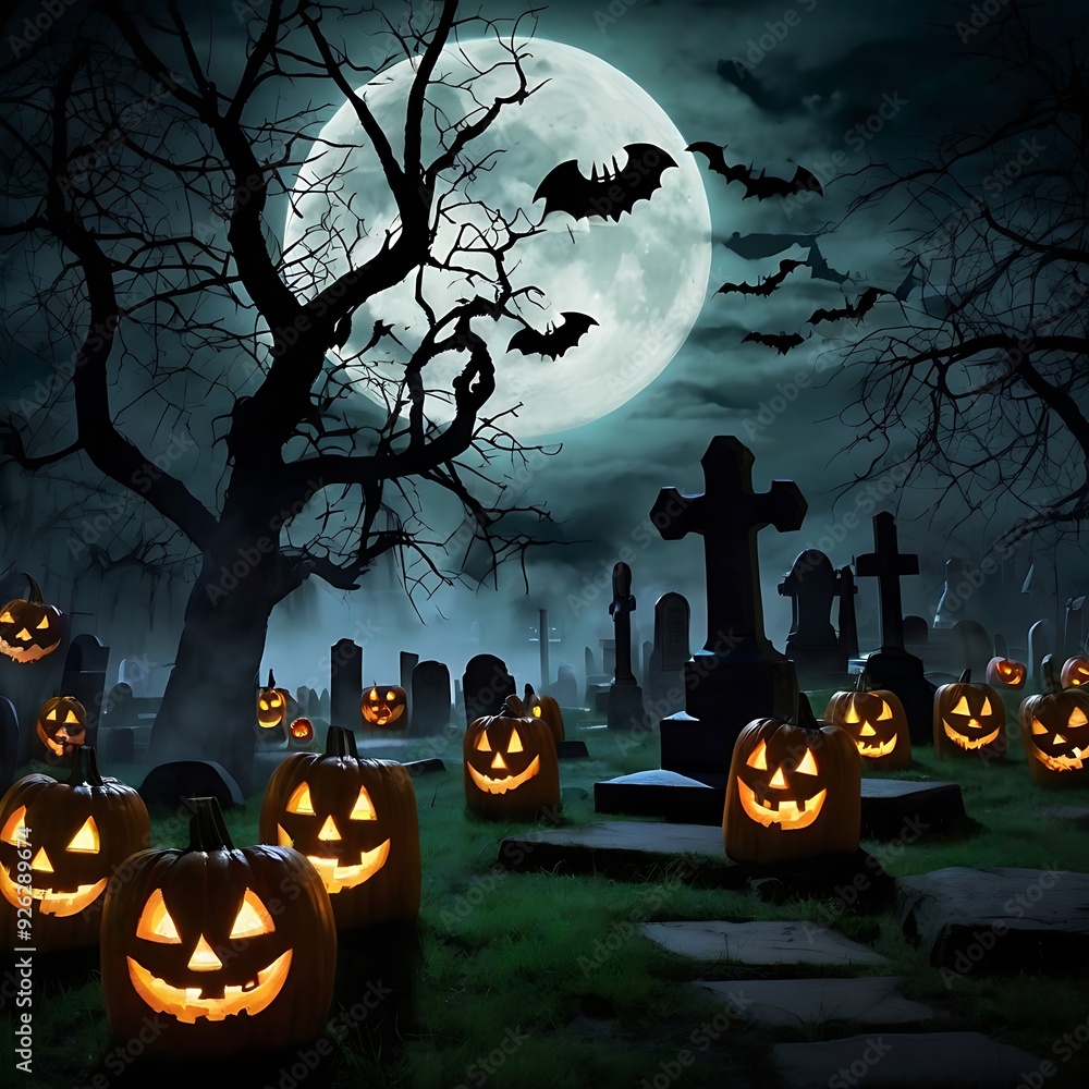 Terrifying Halloween Night, A Haunted Forest with a Gloomy Mansion ...