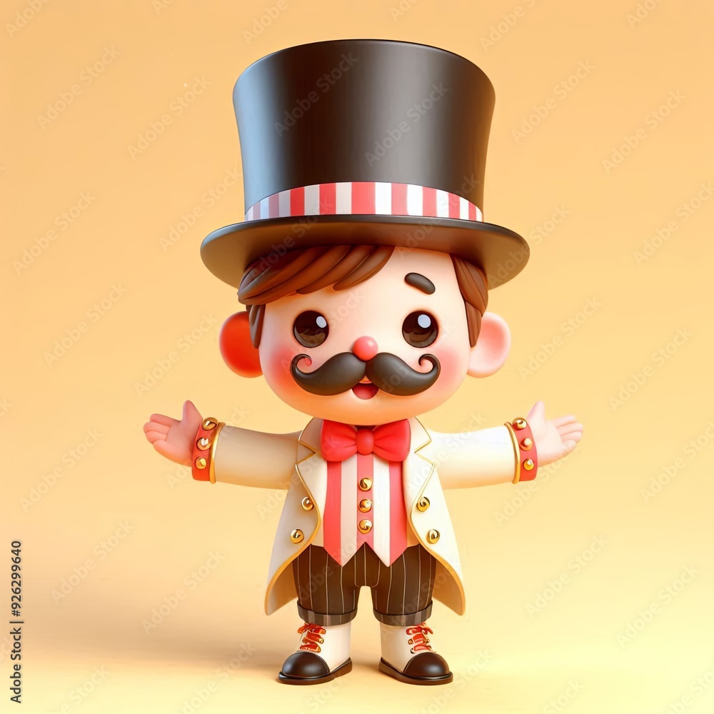 cute Circus ringmaster with top hat,3d ,3d avatar Generative AI Stock ...