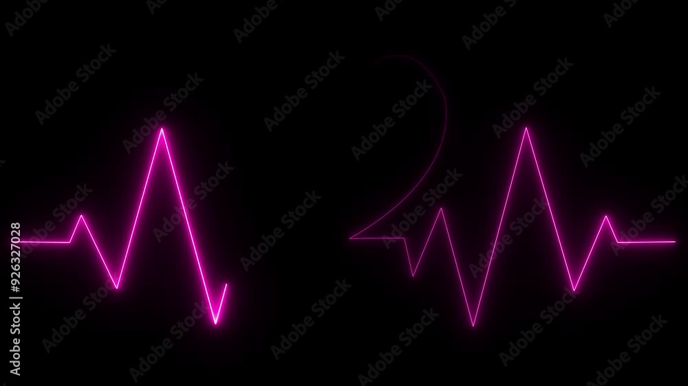 Heartbeat flatline. Seamlessly looping animation. Screen cells or ...