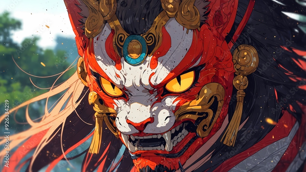 Japanese Cat Oni Mask: A Vibrant Fusion of Tradition and Modernity in ...