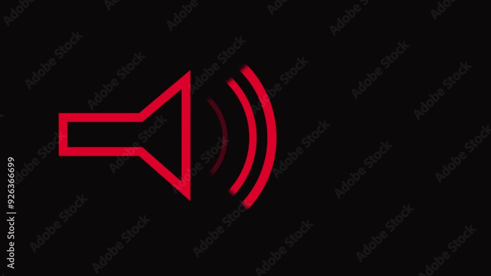Sound, music, speaker Audio technology, music, and sound. 4k Animation ...