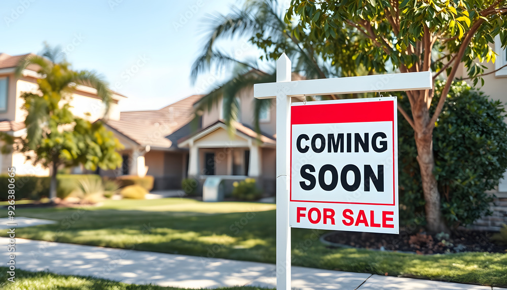 A "Coming Soon - For Sale" sign in a California residential ...
