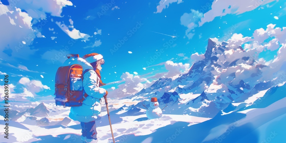Enchanting Anime-Style Winter Adventure: 4K Wallpaper with Travel ...