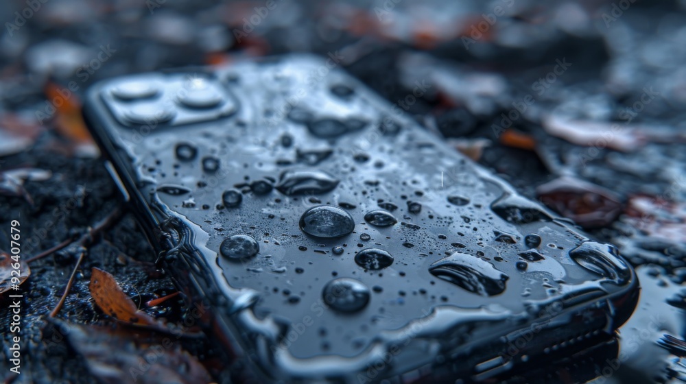 Showcase a broken smartphone with a malfunctioning camera lens ...