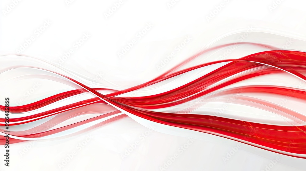 Dynamic abstract design with red and white stripe lines over a gradient ...