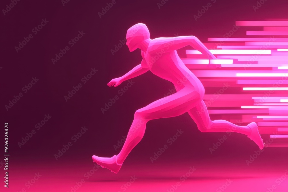 Sports management, athlete performance analysis, minimalism, 3D render ...