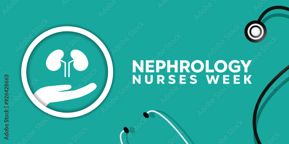 National Nephrology Nurses Week. Hand, kidney and stethoscope. Great ...