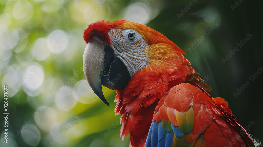 Scarlet Macaw Close-Up in Jungle with Vibrant Colors and Exotic ...