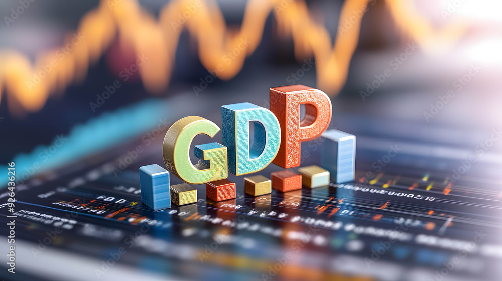 Growth and increase of gross domestic product concept, economic ...