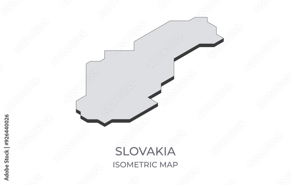 Map of the Slovakia in simple isometric form. Illustration of isometric ...