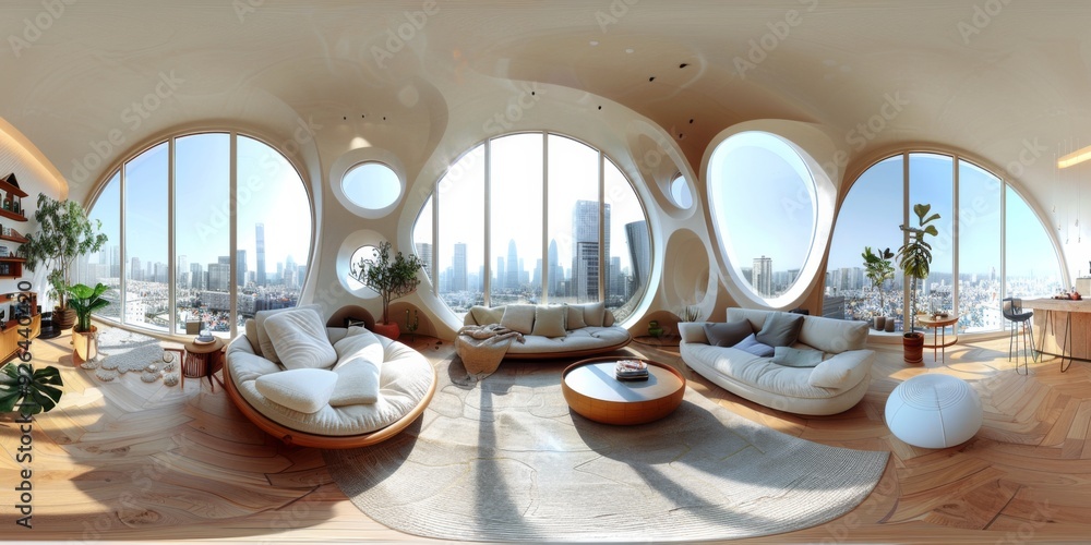 An immersive 360-degree equirectangular projection spherical panorama ...