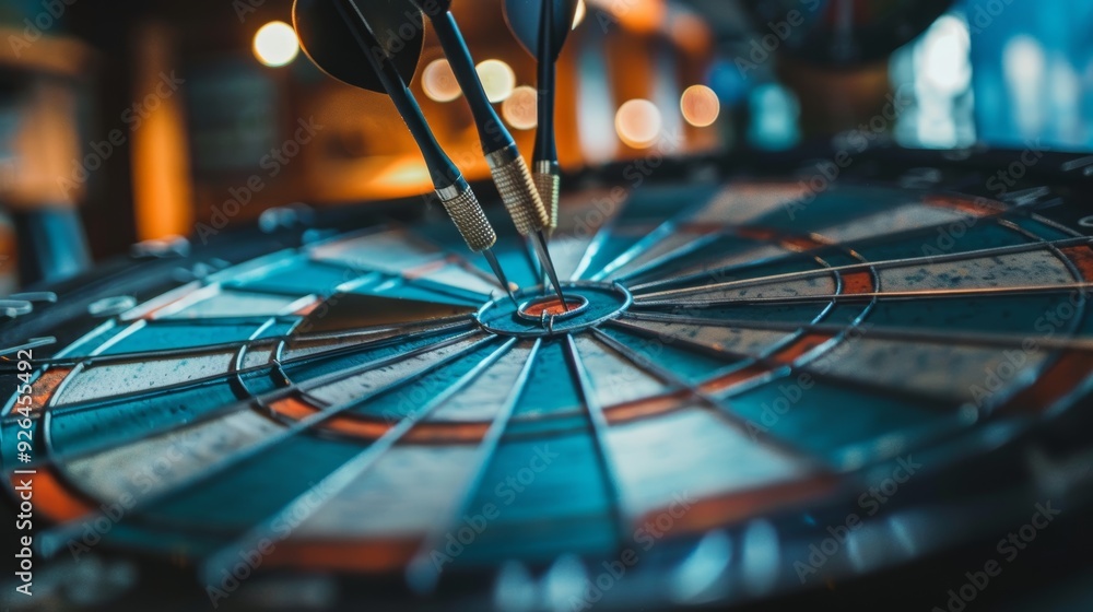 set goals for work. dart aiming at the target center business. goal ...