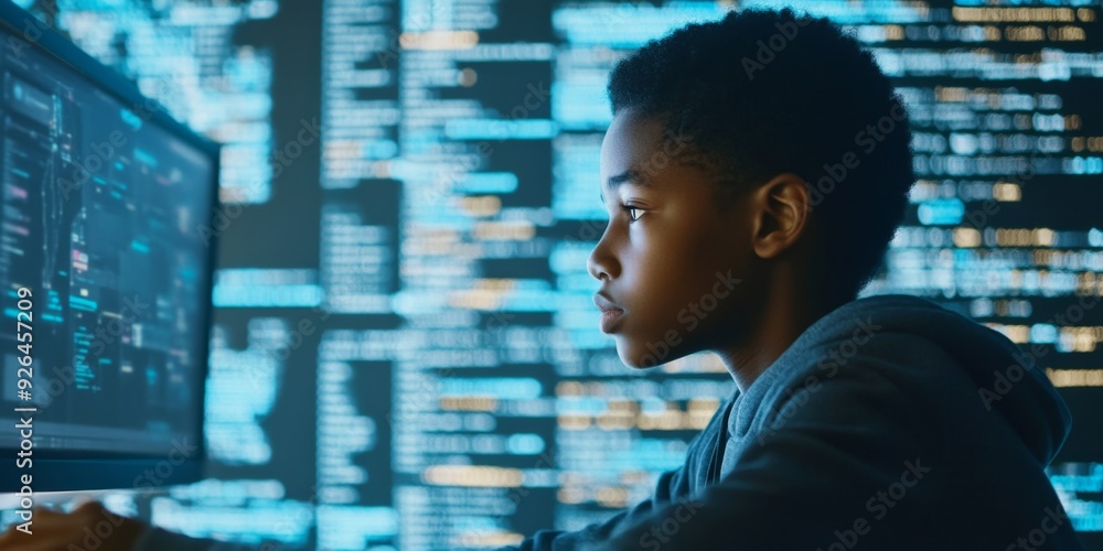 Inclusive Digital Education: African American IT Student Mastering ...