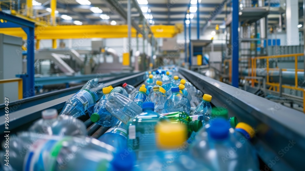 industry plant , plastic and paper waste , sorting and processing ...