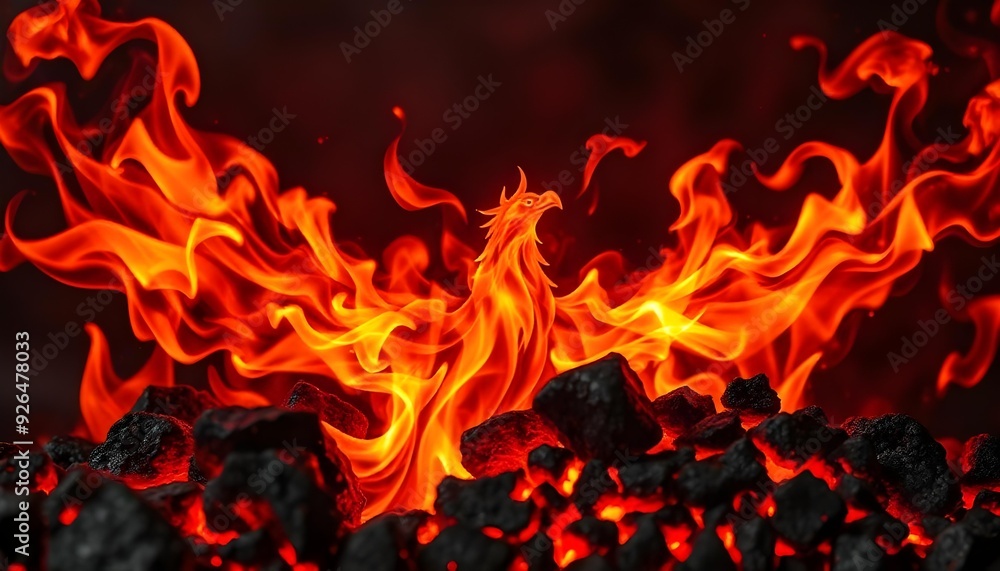 fire background with intense flames swirling in patterns, with an ...
