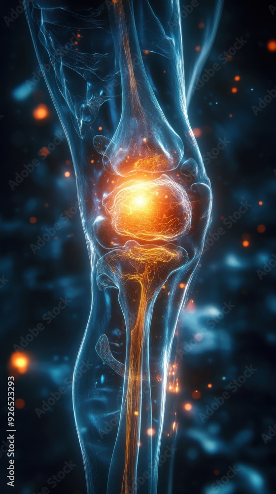 Detailed Anatomy Visualization of the Human Knee Joint with Illuminated ...