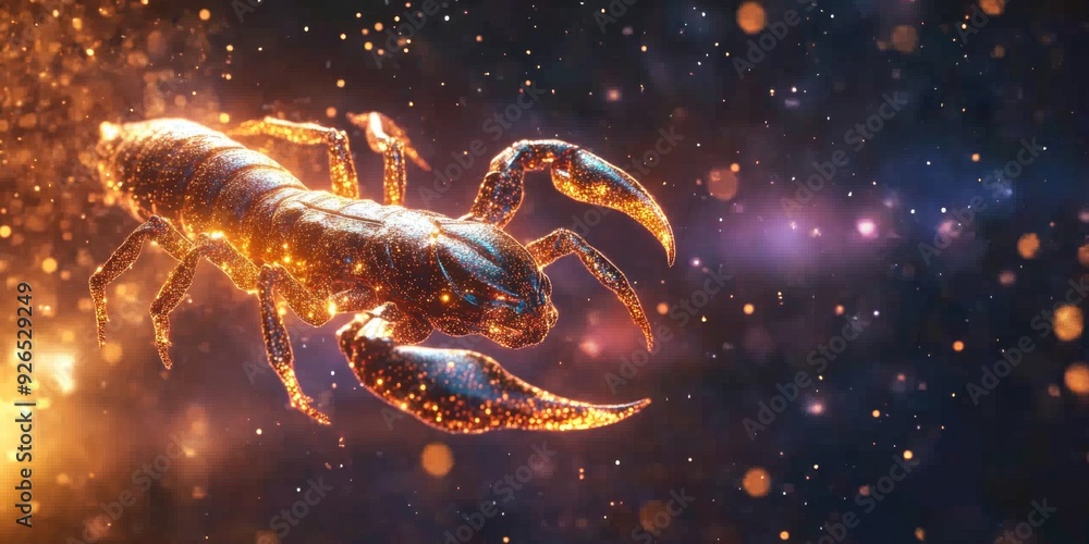 Mystical Scorpio: Enchanting Cosmic Scorpion Radiating Magical Light in ...