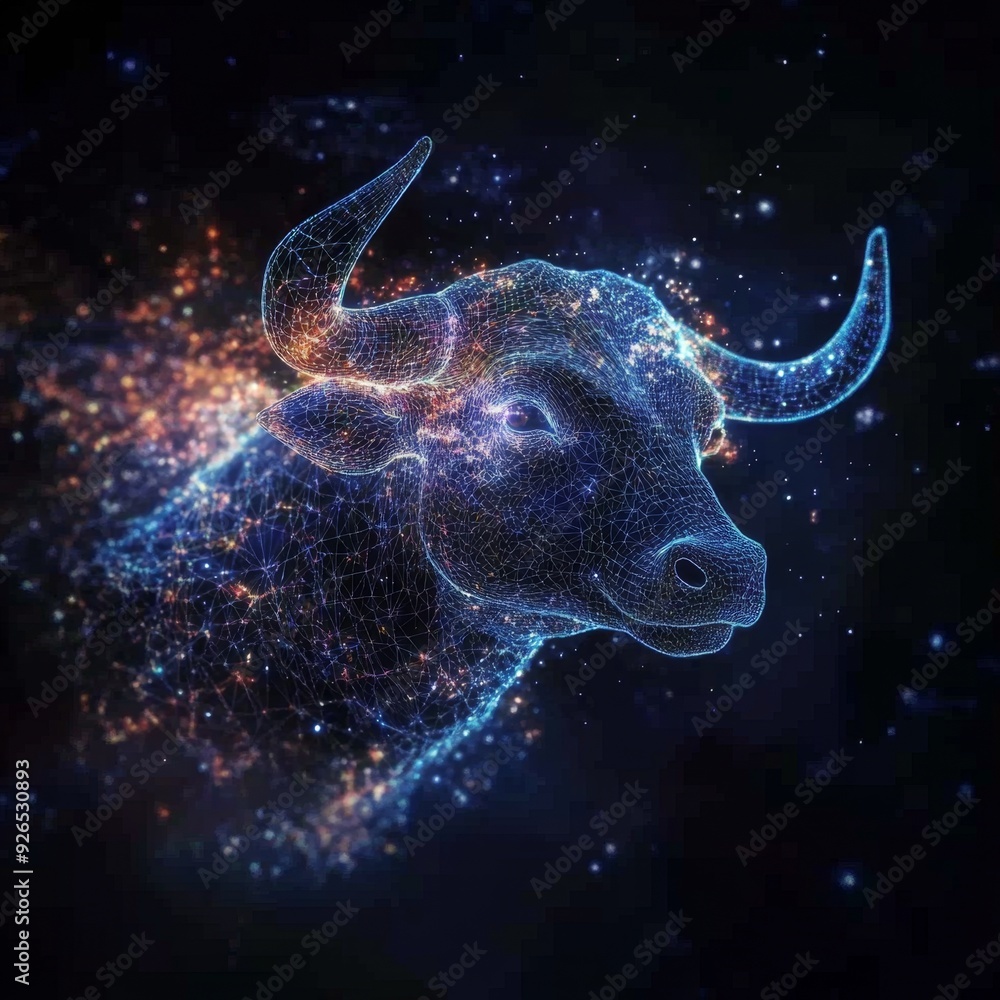 Celestial Taurus: Mystical Bull Emanating Cosmic Energy in AI-Generated ...