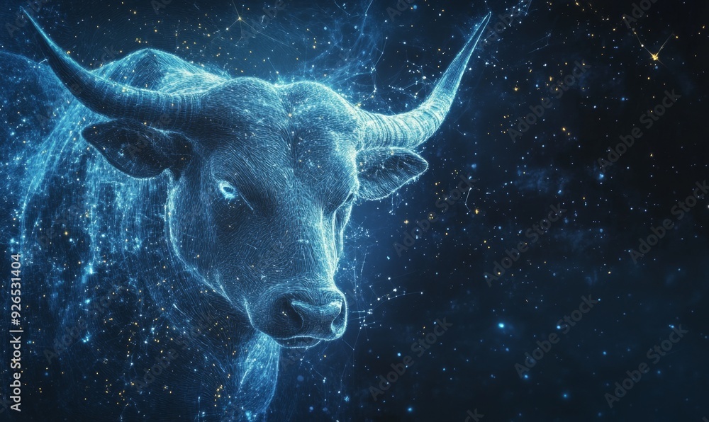 Celestial Taurus: Mystical Bull Emanating Cosmic Energy in AI-Generated ...