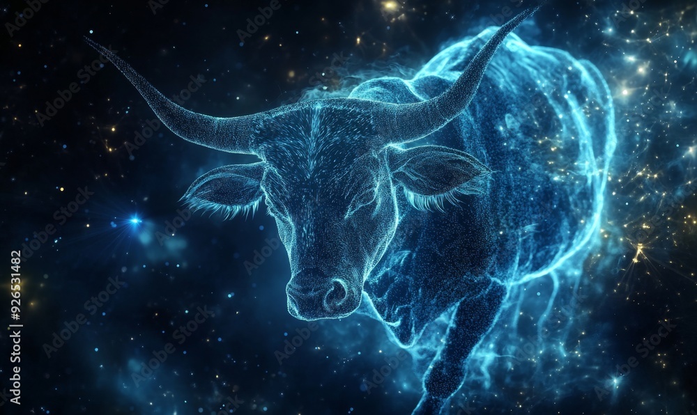 Celestial Taurus: Mystical Bull Emanating Cosmic Energy in AI-Generated ...