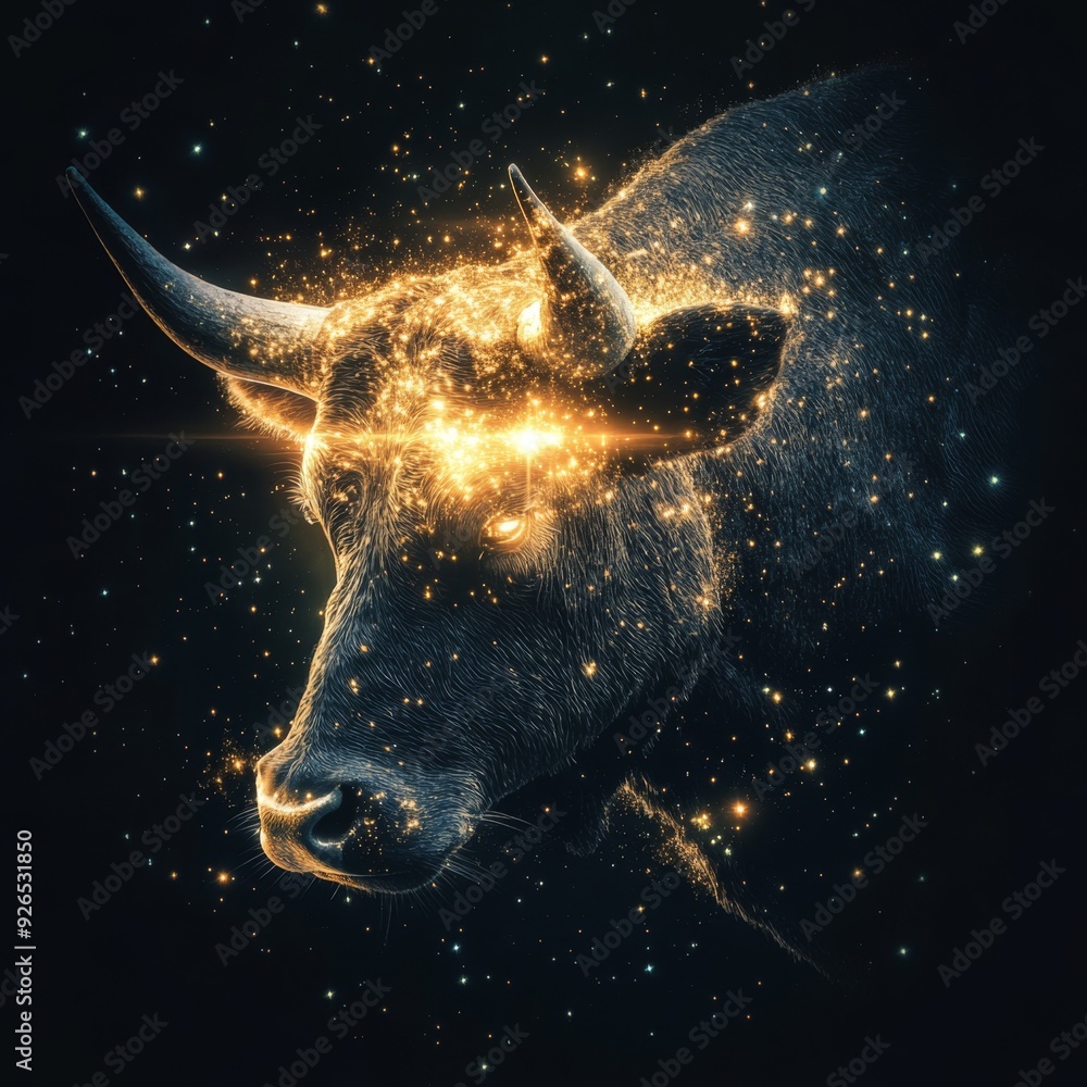 Celestial Taurus: Mystical Bull Emanating Cosmic Energy in AI-Generated ...