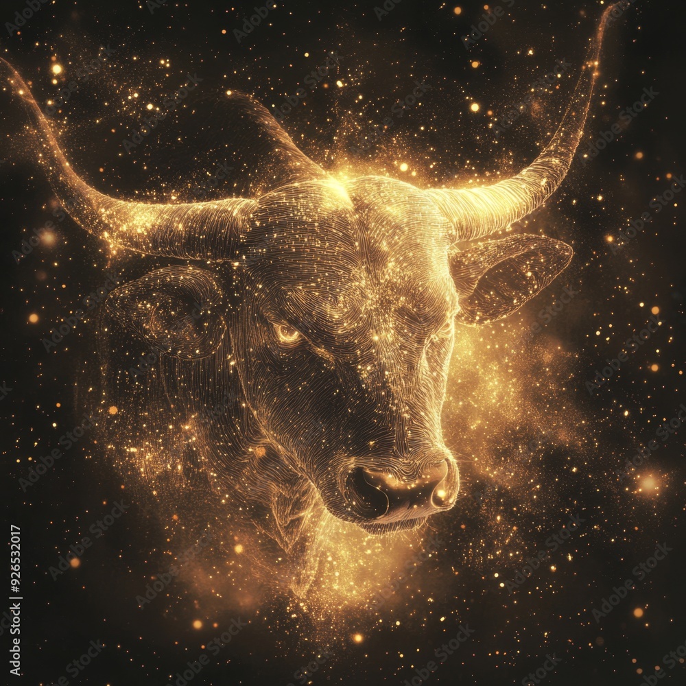 Celestial Taurus: Mystical Bull Emanating Cosmic Energy in AI-Generated ...