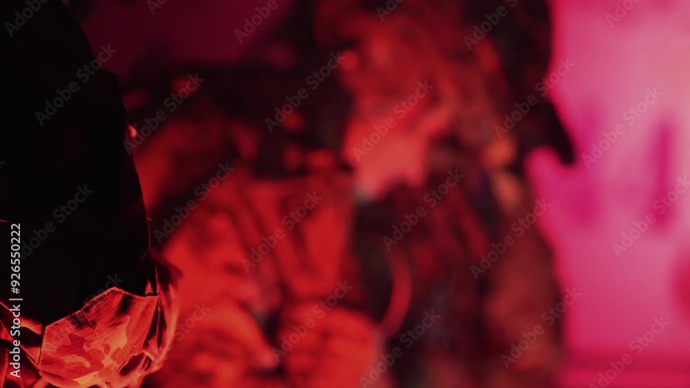 Night time military operations involve soldiers in full gear. team ...