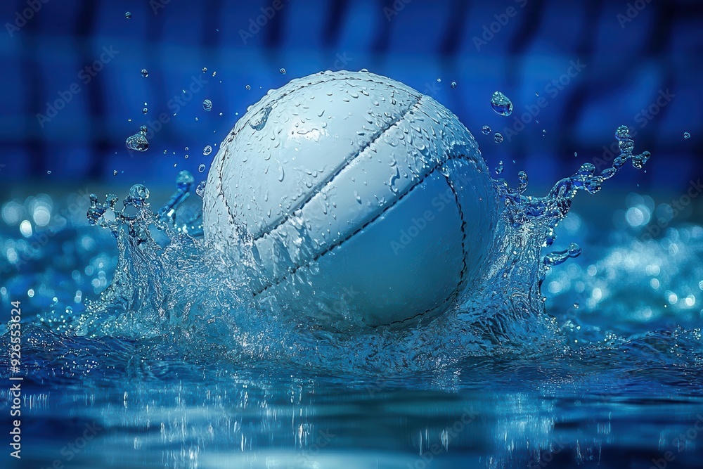 dynamic water splash frozen in time volleyball suspended midair ...