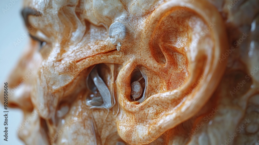 3D Human Ear with Cochlea Detail: A detailed 3D model of the ear ...