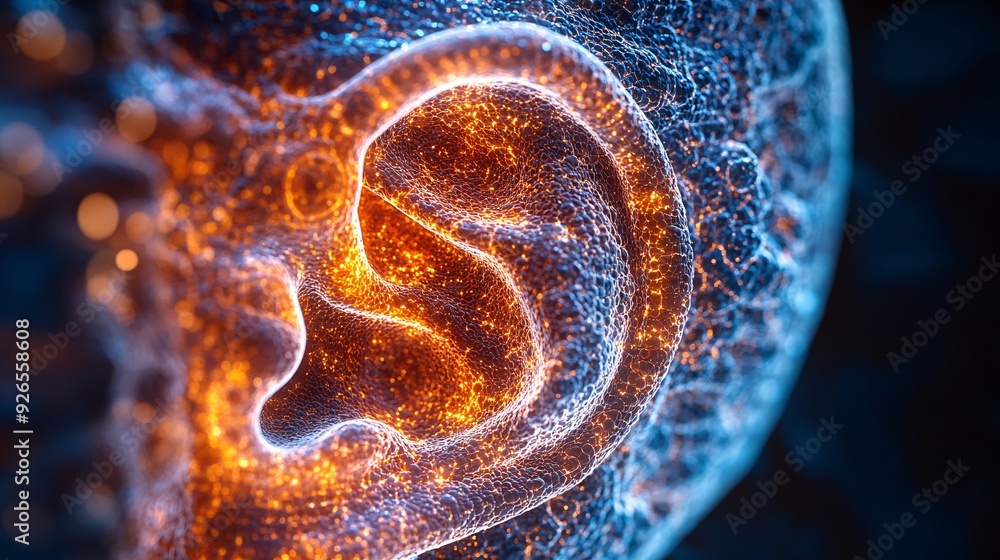 3D Human Ear with Cochlea Detail: A detailed 3D model of the ear ...