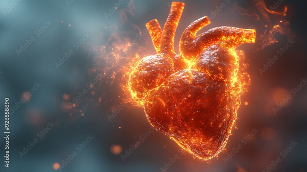 3D Human Heart in Motion: A realistic 3D model showing the heart ...