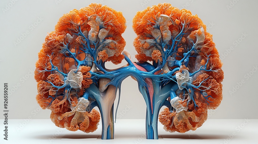 3D Human Kidney Anatomy: A comprehensive 3D model of the kidneys ...