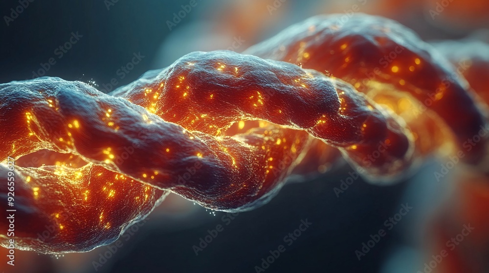 Ilustrace „3D Human Muscle Fiber Anatomy: A detailed 3D rendering of ...