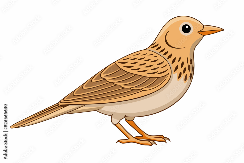 The Eurasian Skylark Vector Illustration, Bird Art, Wildlife Drawing ...