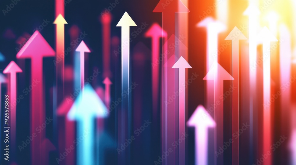 A visual metaphor for business advantages, showing upward-pointing ...